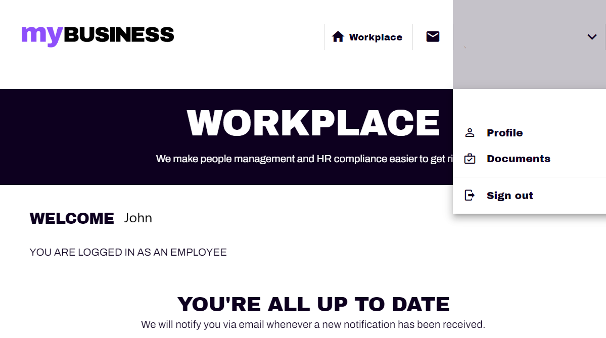 Signing in to Workplace – My Business